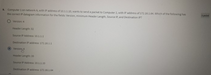 Solved Computer 1 ﻿on network A, ﻿with IP address of | Chegg.com