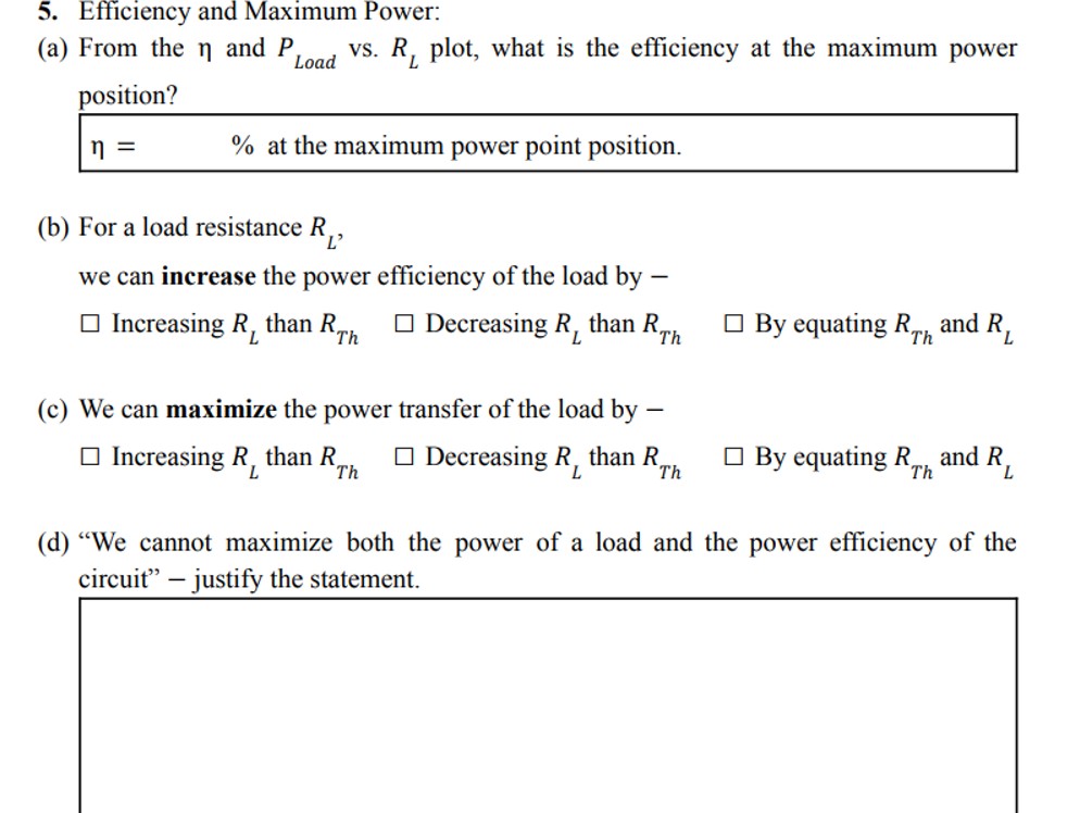 Solved Efficiency and Maximum Power:(a) ﻿From the η ﻿and | Chegg.com