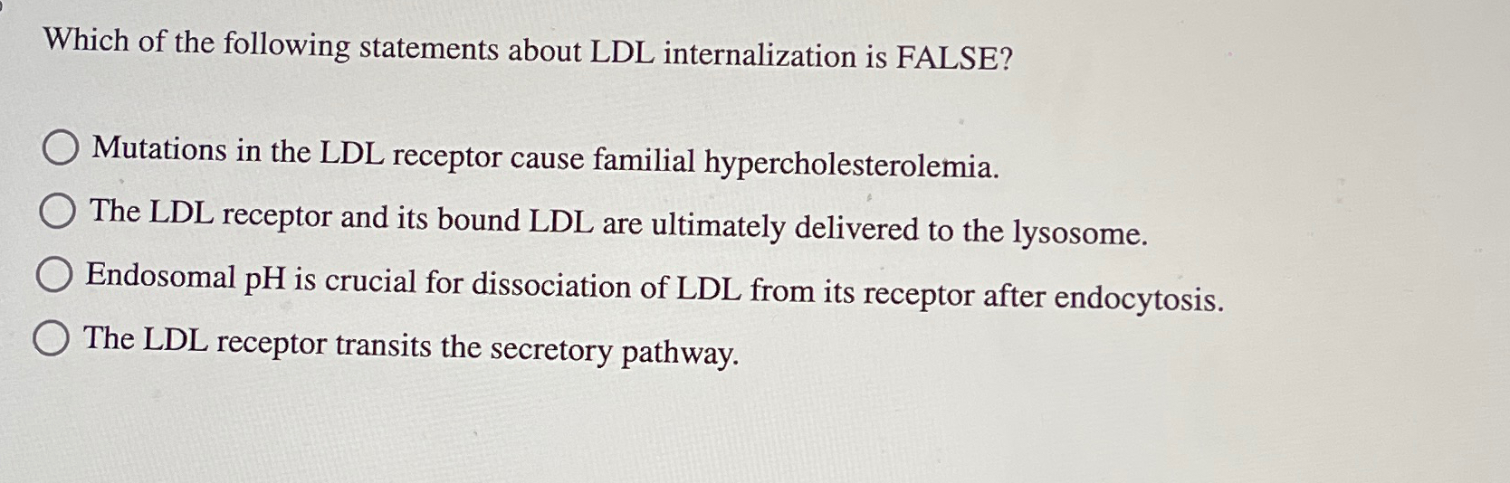 Solved Which of the following statements about LDL | Chegg.com