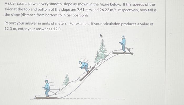 A skier coasts down a very smooth, slope as shown in | Chegg.com