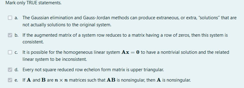 Solved Mark only TRUE statements.a. ﻿The Gaussian | Chegg.com