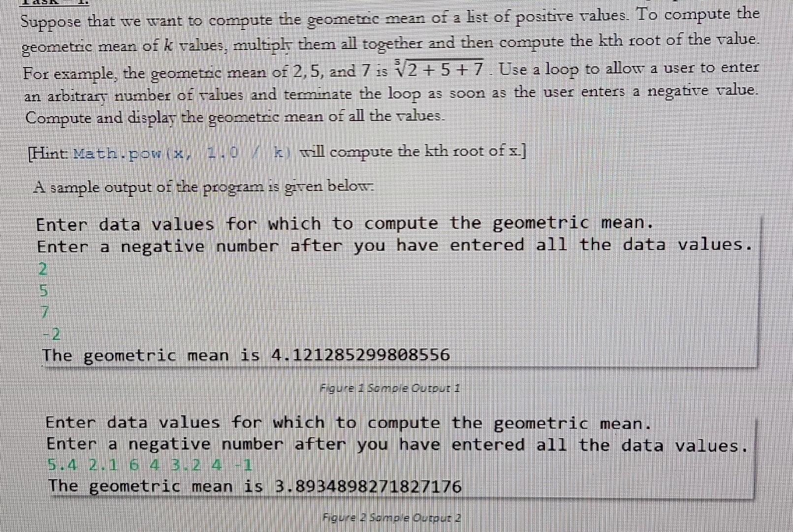 Solved Suppose that we want to compute the geometric mean of | Chegg.com