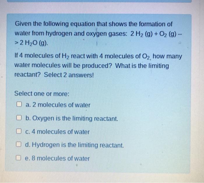 Solved Given the following equation that shows the formation | Chegg.com