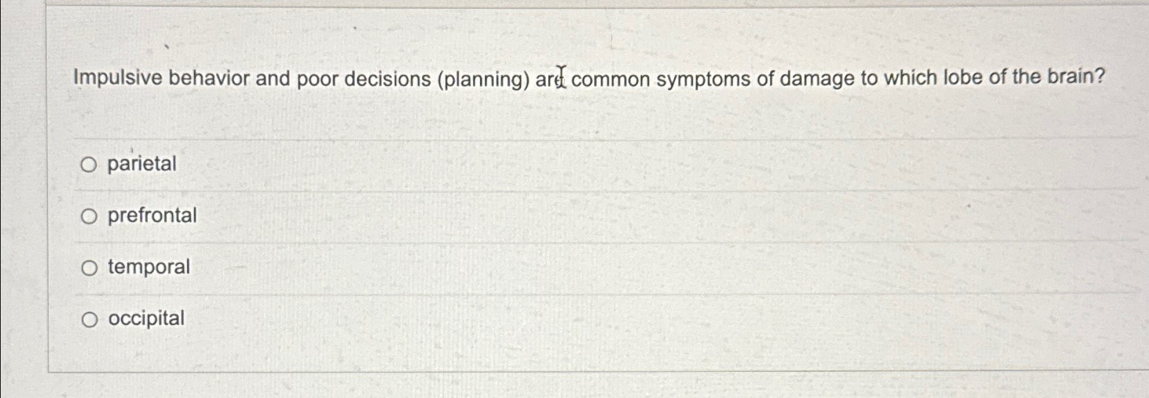 Solved Impulsive behavior and poor decisions (planning) | Chegg.com