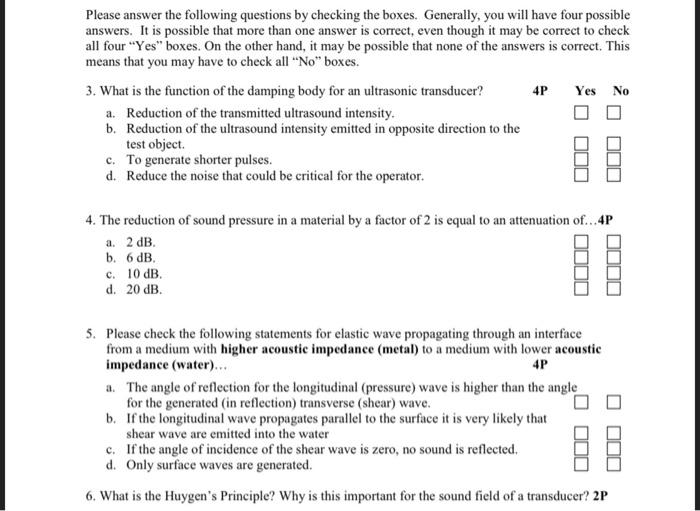 Solved Please answer the following questions by checking the | Chegg.com