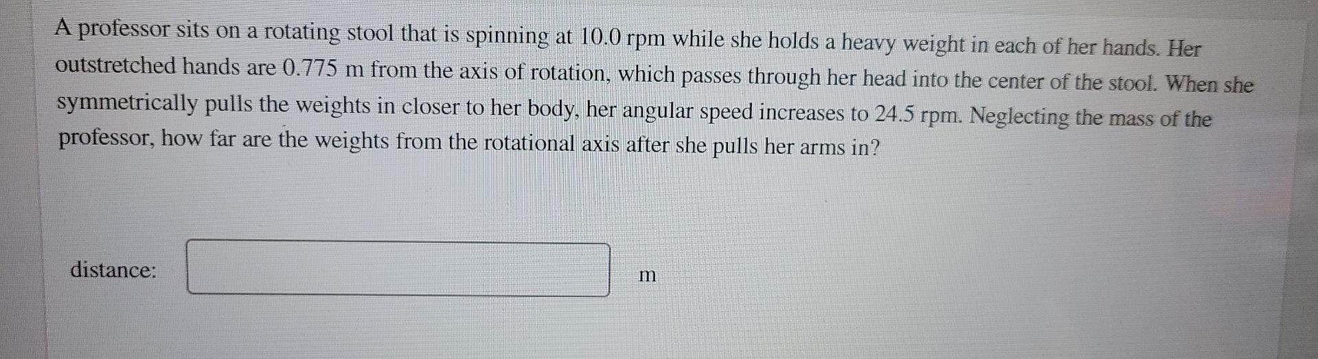 Solved A professor sits on a rotating stool that is spinning | Chegg.com