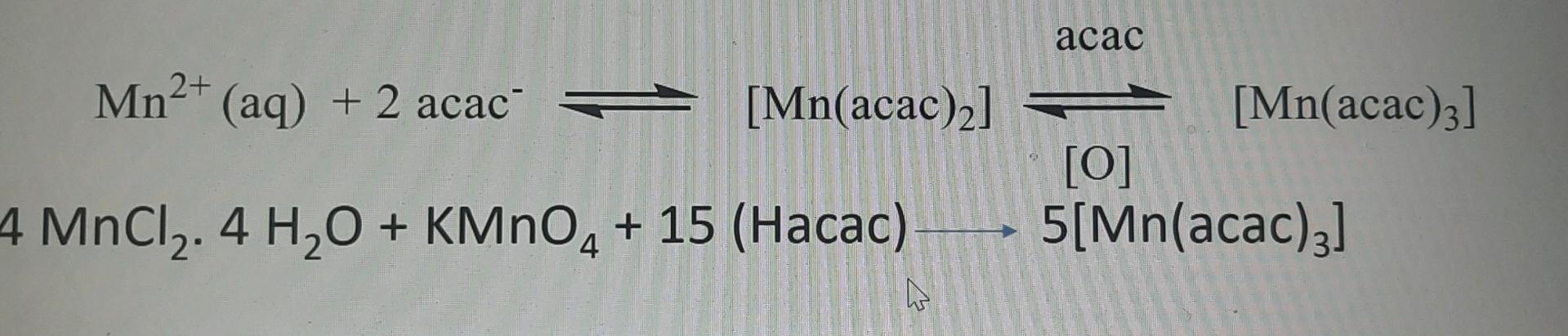 Solved how to find theoretical yeild of mn(acac) 3? Mn(II) | Chegg.com