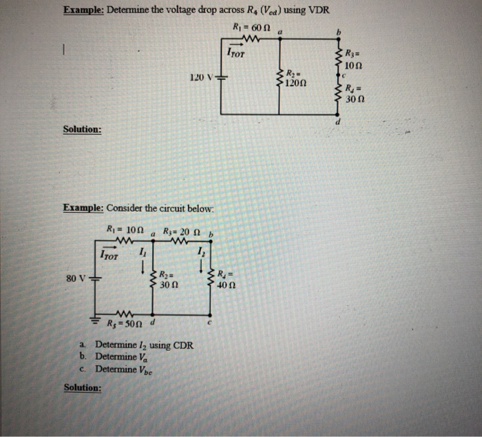 Solved 1. Determine the Voltage drop across R4 (Vcd) using | Chegg.com