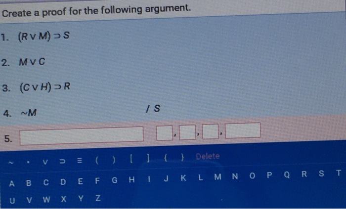 Solved Create a proof for the following argument level 8D | Chegg.com
