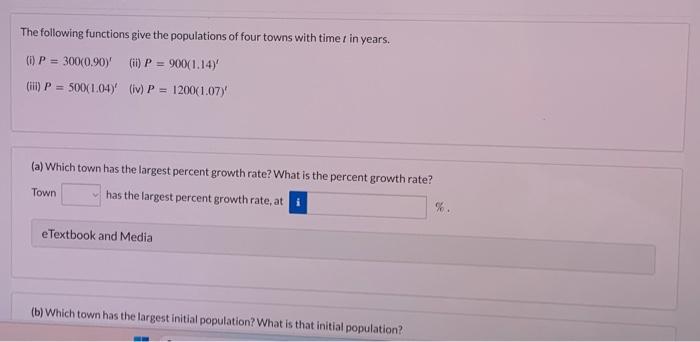 The Following Functions Give The Populations Of Four