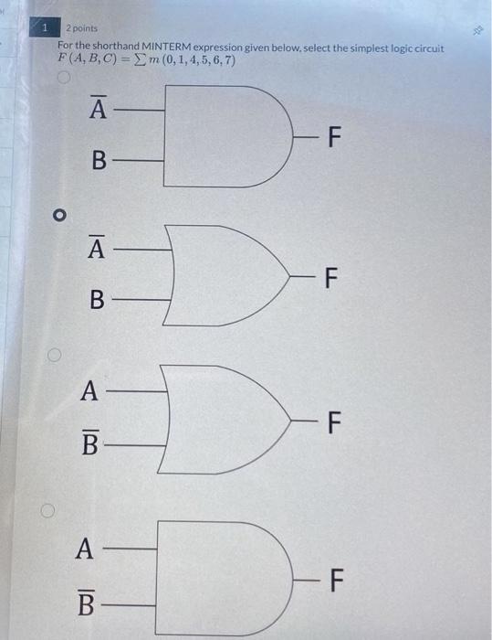 Solved For the shorthand MINTERM expression given below, | Chegg.com