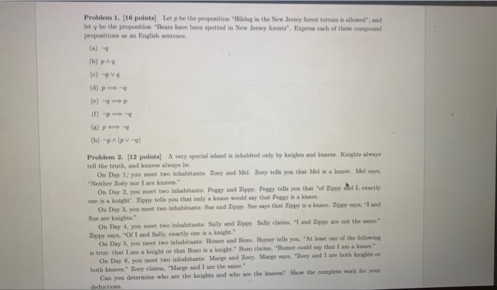 Solved Problem 1. [16 points] lat p be the proponitios | Chegg.com