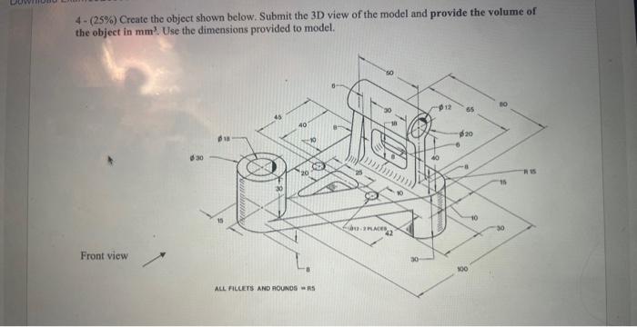 Solved 5-( 1 - ) After creating the 3D model of problem 4 | Chegg.com