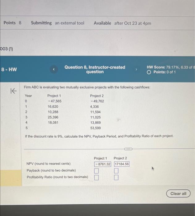 Solved Firm ABC is evaluating two mutually exclusive | Chegg.com