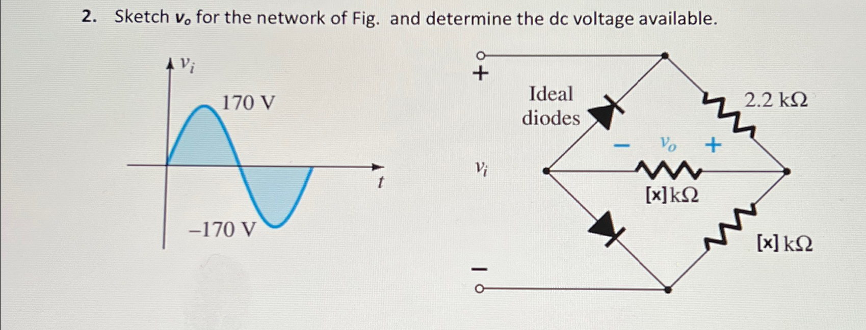 Sketch v0 ﻿for the network of Fig. and determine the | Chegg.com