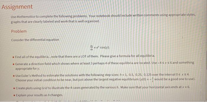 Solved Use Mathematica to complete the following problems. | Chegg.com