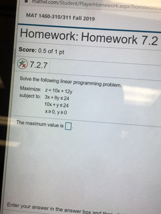 Solved mathxl.com/Student/PlayerHomework.aspx?homeworkia MAT | Chegg.com