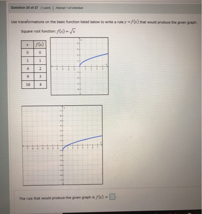 Solved Question 25 of 27 (1 point) Attempt 1 of Unlimited | Chegg.com