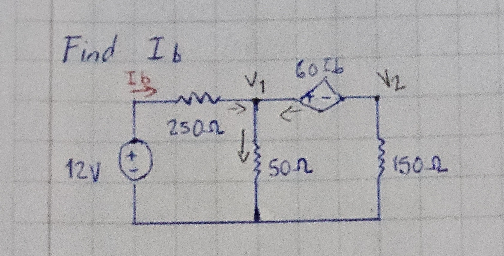 Find Ib using nodal analysis | Chegg.com
