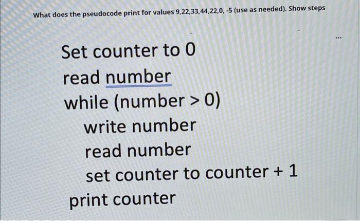 Solved What does the pseudocode print for values | Chegg.com