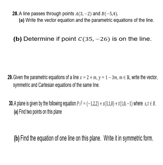 Solved 28. A line passes through points A(3,-2) and B(-5,4). | Chegg.com