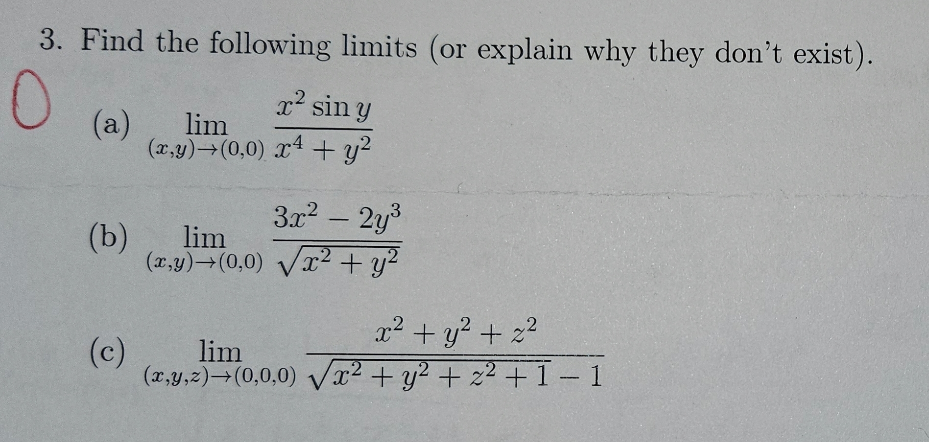 Solved Find the following limits (or explain why they don't | Chegg.com