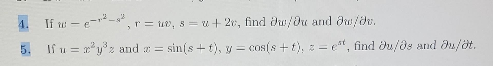 Solved the chain rule problems (4 and 5) give me a bit of a | Chegg.com