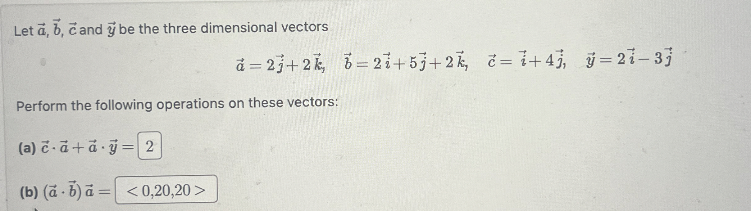 Solved Let vec(a),vec(b),vec(c) ﻿and vec(y) ﻿be the three | Chegg.com
