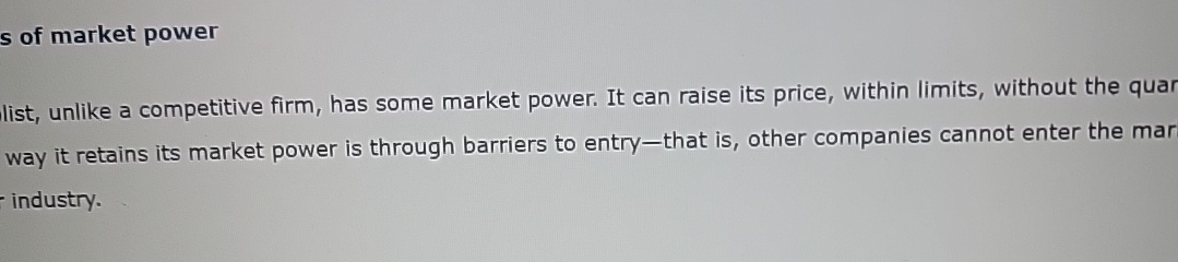 Solved s of market powerlist, unlike a competitive firm, has | Chegg.com