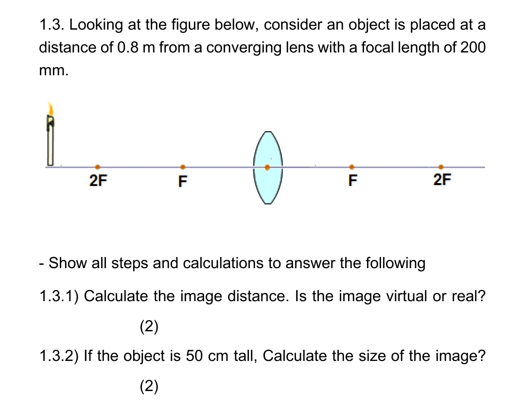 Solved 1.3. ﻿Looking at the figure below, consider an object | Chegg.com