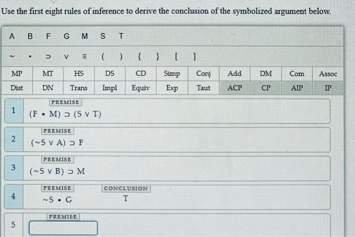 Solved Use the first eight rules of inference to derive the | Chegg.com
