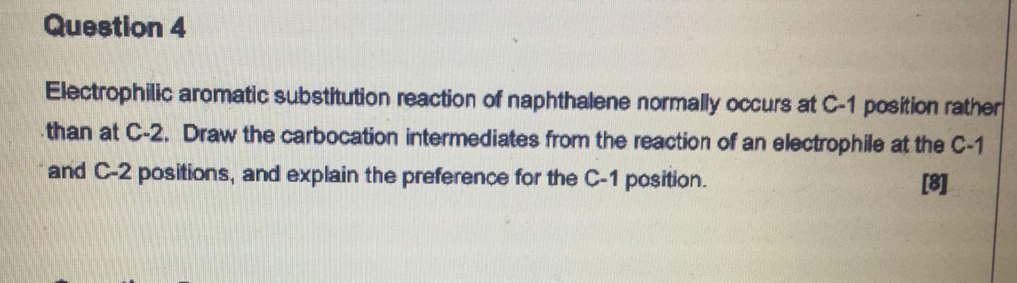 Solved Electrophilic aromatic substitution reaction of | Chegg.com