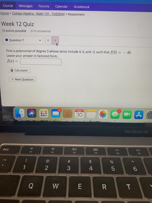 Solved Course Messages Forums Calendar Gradebook Home > | Chegg.com