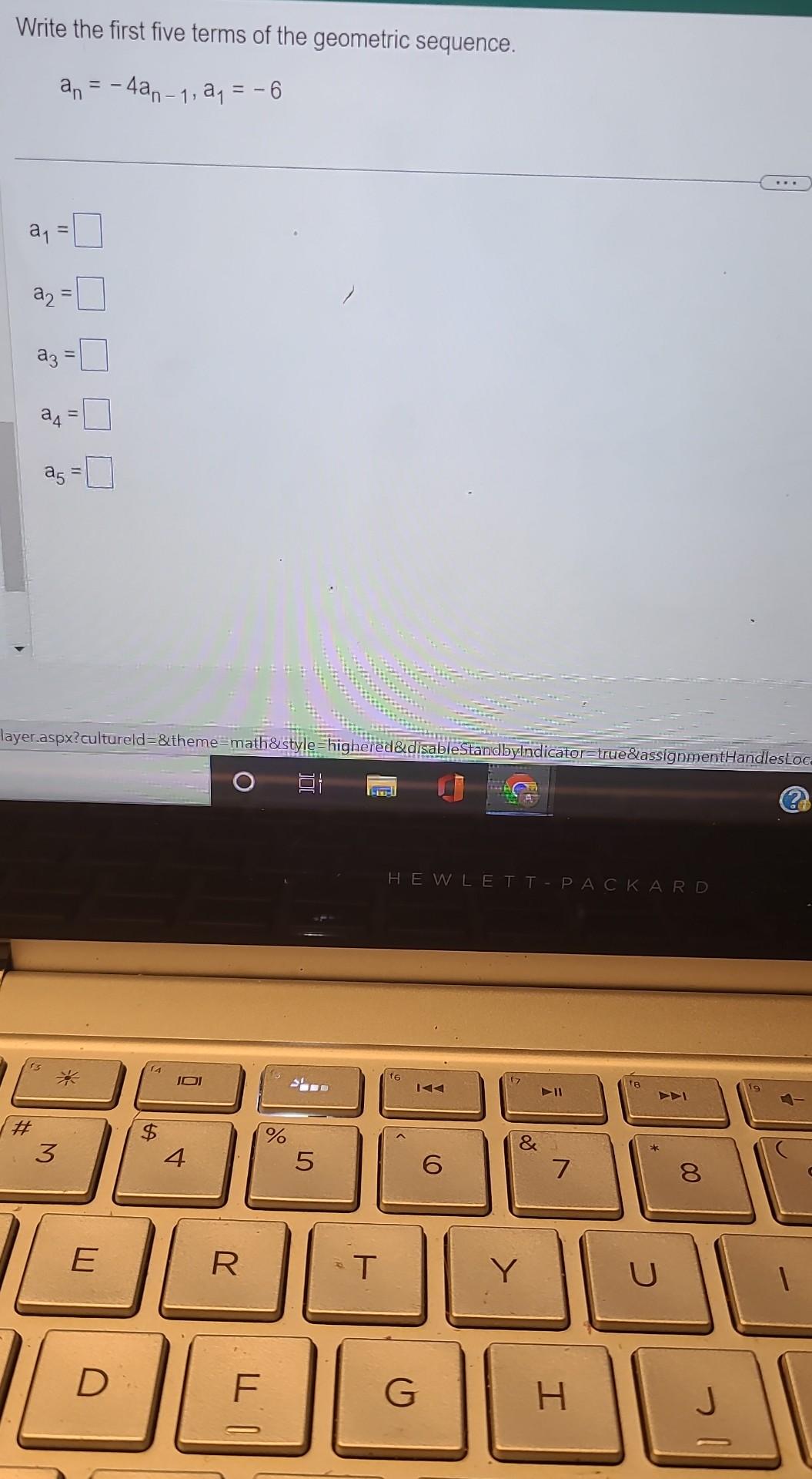 Solved Write the first five terms of the geometric sequence. | Chegg.com