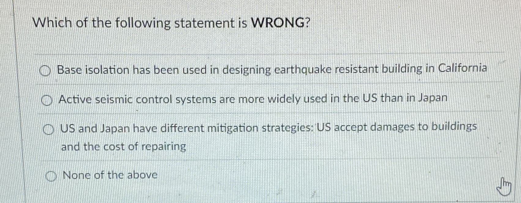 Solved Which of the following statement is WRONG?Base | Chegg.com