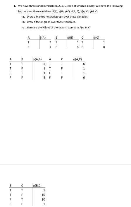 Solved We have three random variables, A,B,C, ﻿each of which | Chegg.com