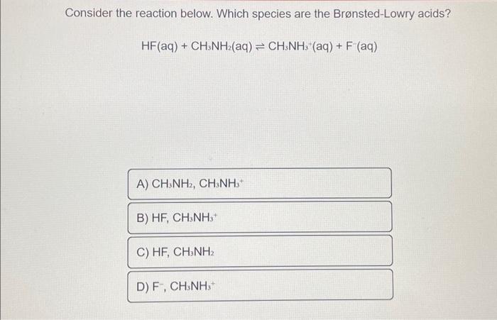 Solved URGENT! Consider the reaction below. Which species | Chegg.com