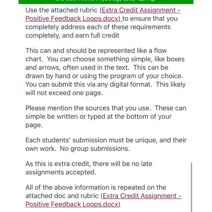 Solved Find an example of a positive feedback loop other | Chegg.com