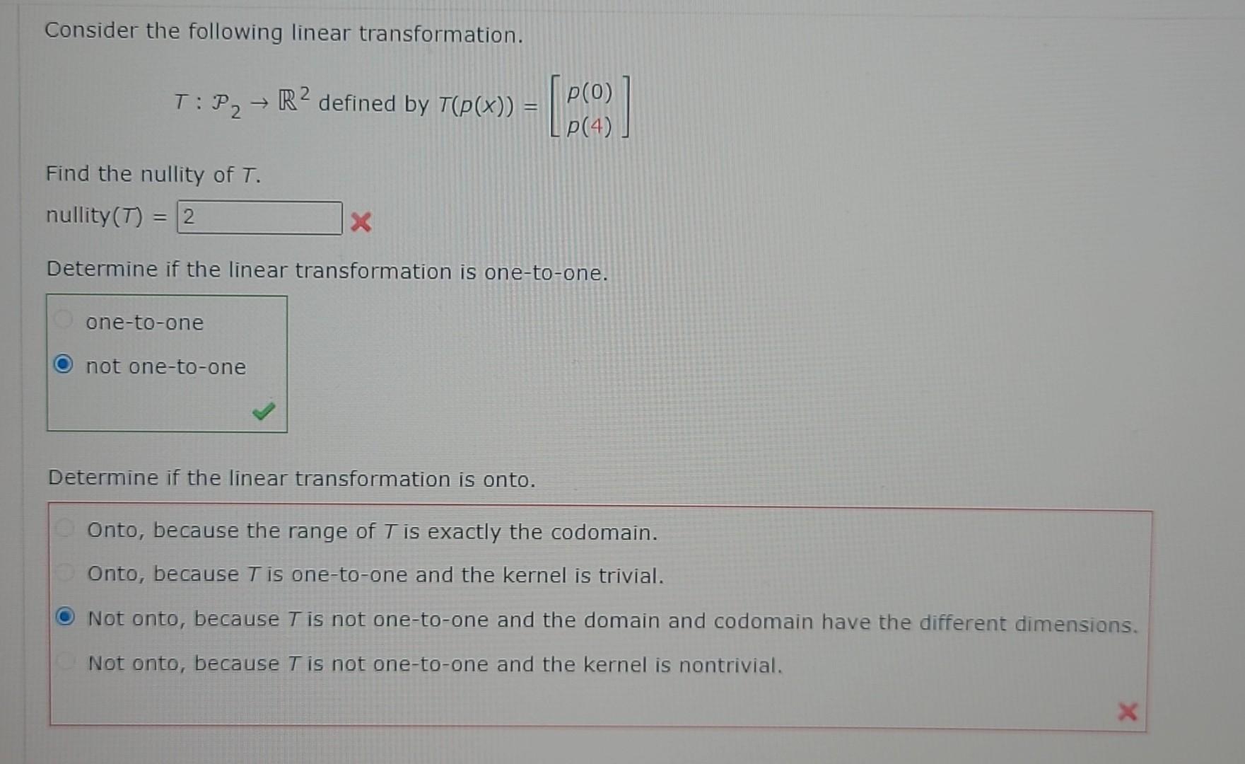 Solved Consider The Following Linear Transformation T P2→r2