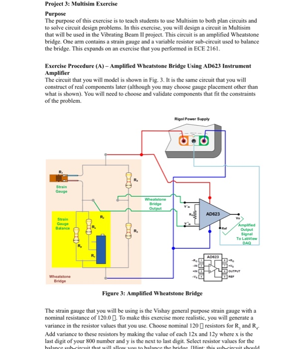 Project 3: Multisim Exercise Purpose The purpose of | Chegg.com