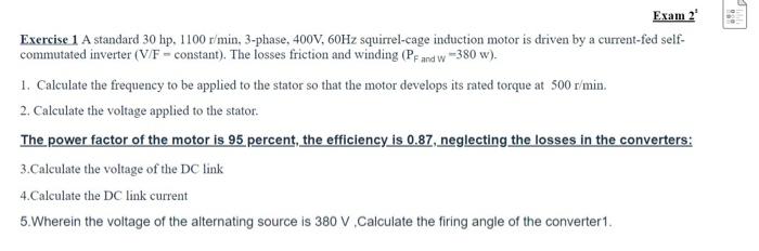 Solved 6-A 90KW, 6 pole synchronous motor is designed to | Chegg.com