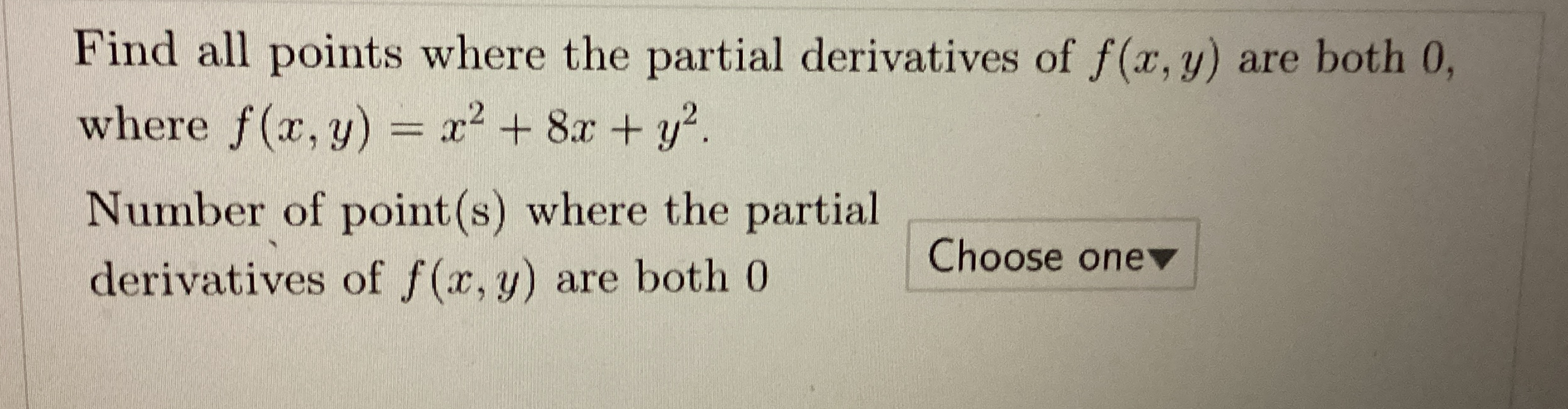 Solved Find all points where the partial derivatives of | Chegg.com