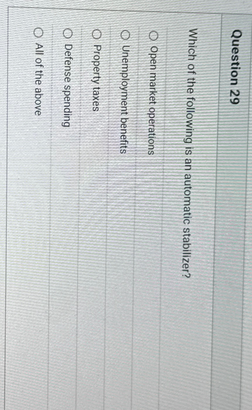 Solved Question 29Which of the following is an automatic | Chegg.com