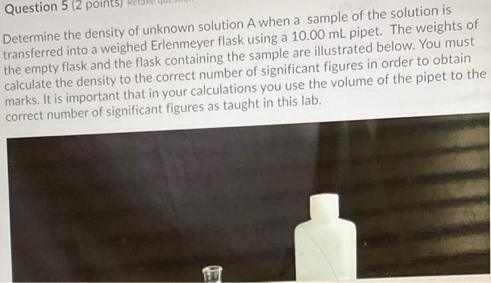 Solved Question 5 (2 Determine the density of unknown | Chegg.com