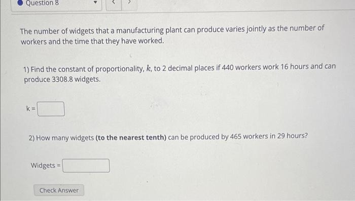 Solved The number of widgets that a manufacturing plant can | Chegg.com