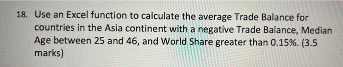 Solved 18. Use an Excel function to calculate the average | Chegg.com