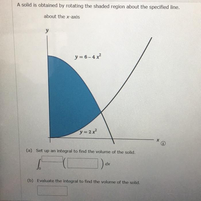 Solved A solid is obtained by rotating the shaded region | Chegg.com