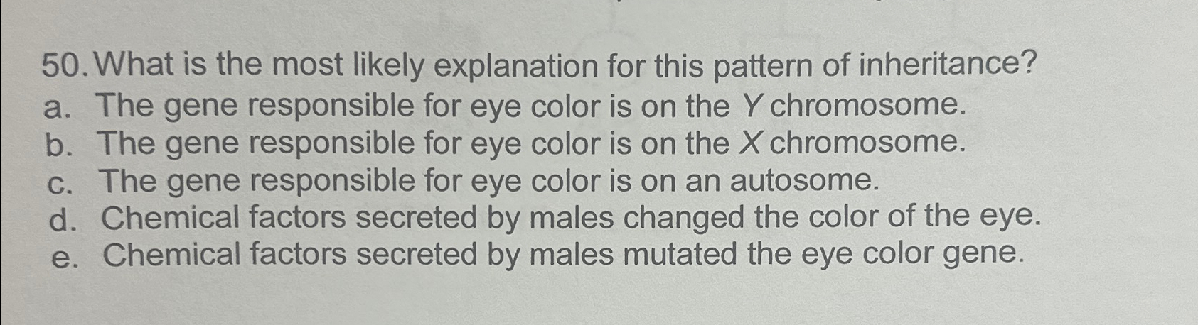 Solved What is the most likely explanation for this pattern | Chegg.com