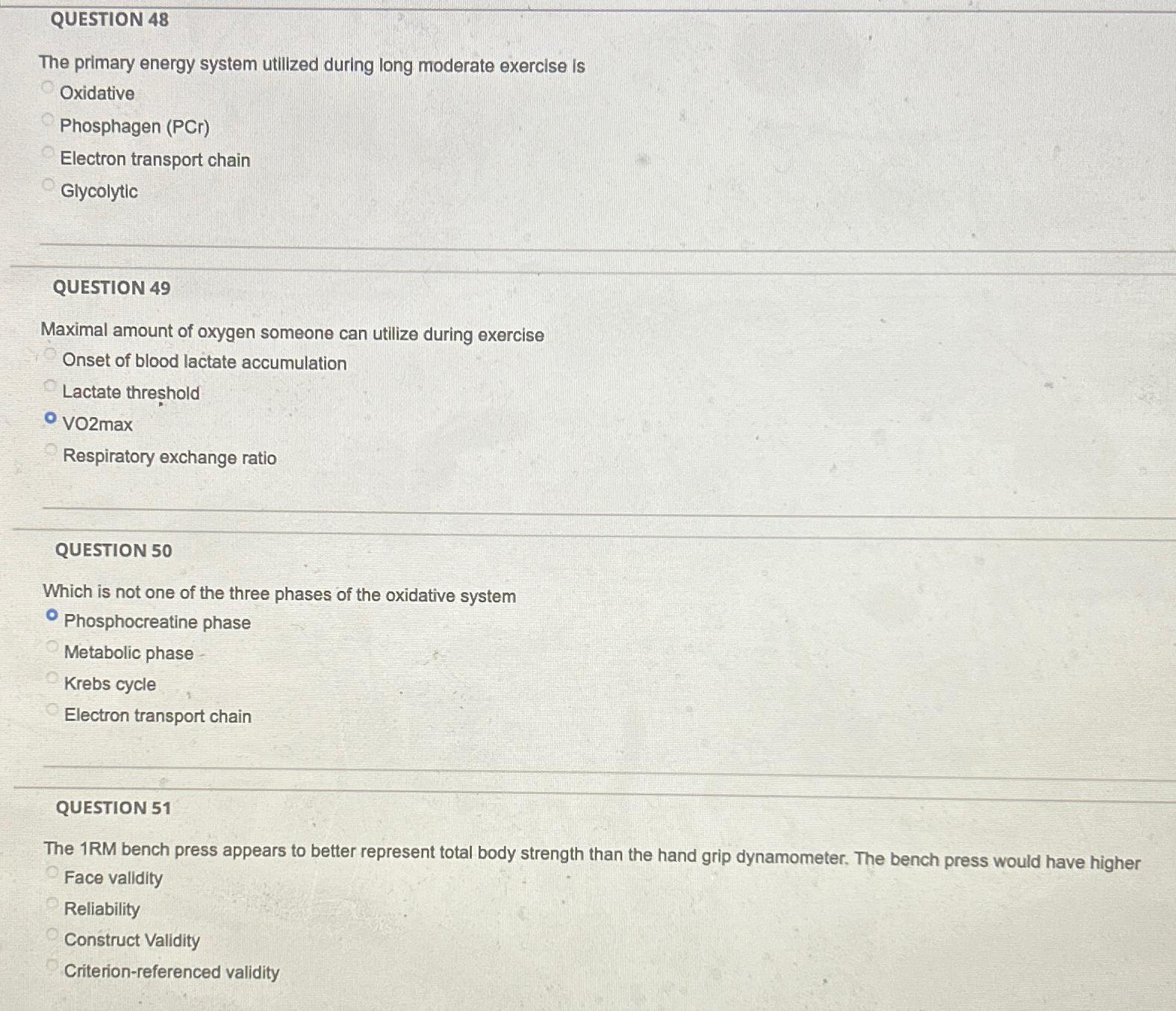 Solved QUESTION 48The primary energy system utilized during | Chegg.com