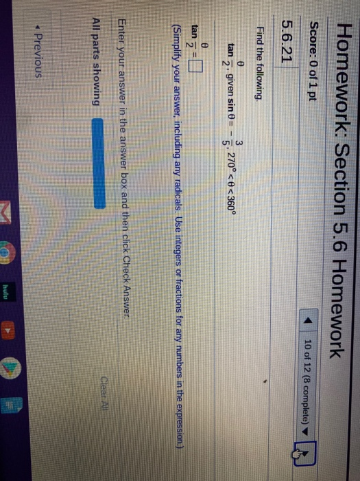 Solved Homework Section 5 6 Homework Score 0 Of 1 Pt 10 Of